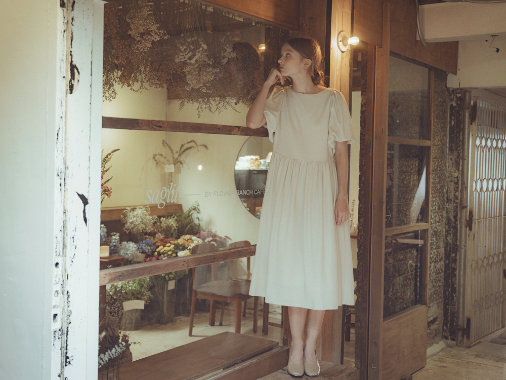 Mutya Dress in Beige (15% OFF)